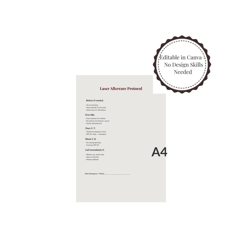 Laser Consent Form A4 Editable Template - Etsy