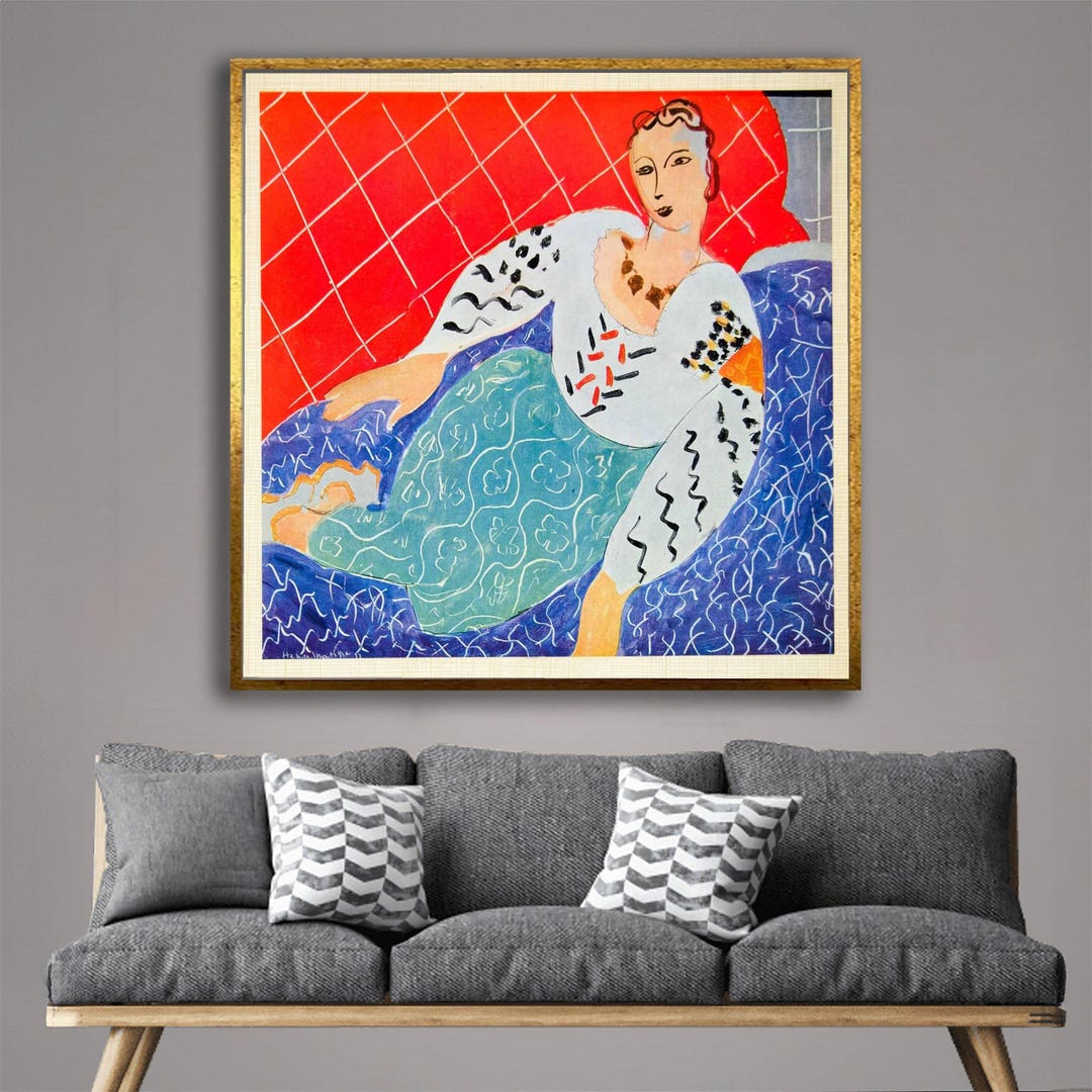 Henri Matisse Inspired Reclining Woman Canvas, Abstract Figurative Wall ...