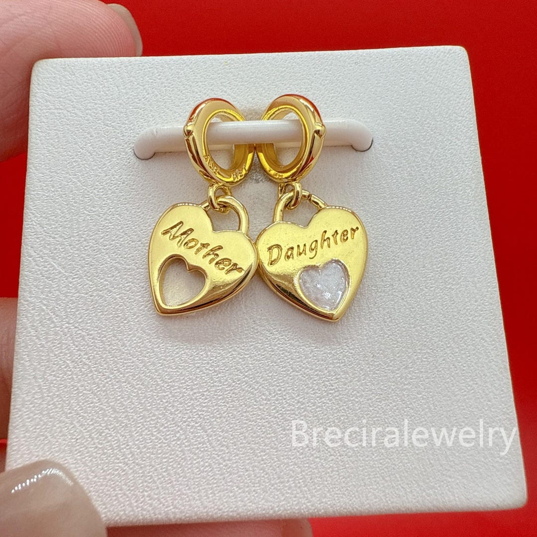 Double Heart Mother Daughter Split Charm for Bracelet,gift for Her - Etsy
