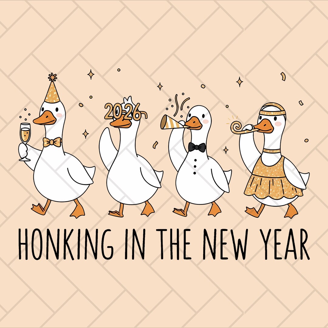 Funny New Year Goose PNG, Honking in the New Year Clipart, Silly Goose ...