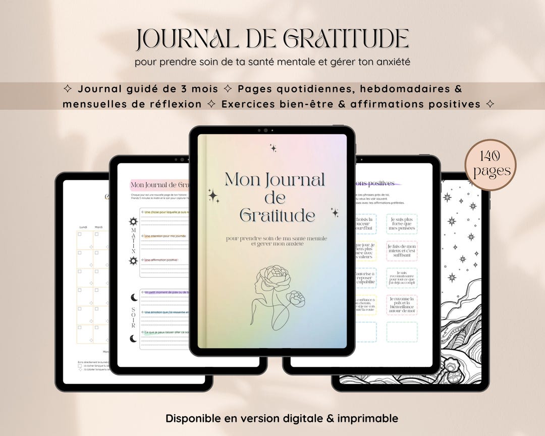 Gratitude Journal, Mental Health Journal, Anxiety Management, Personal ...