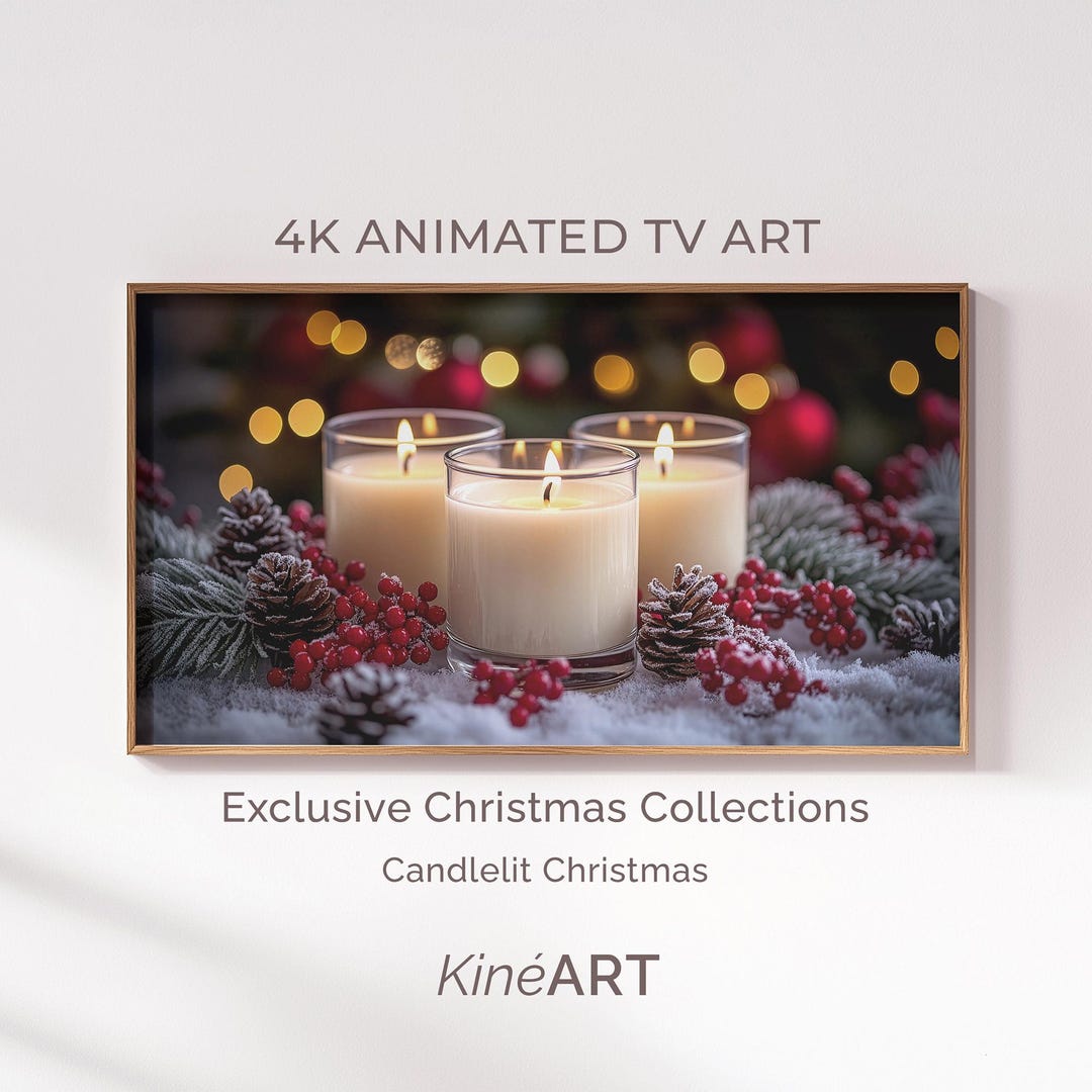 Winter Candlelight TV Art – 4K Animated Loop | Cozy Holiday Decor for ...