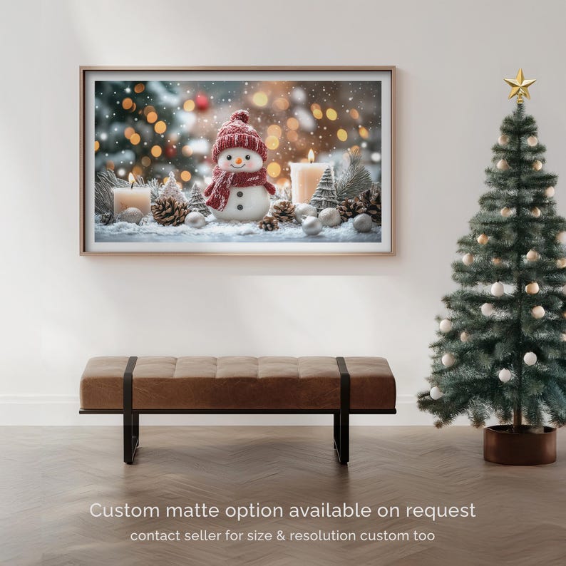 Winter TV Art – 4K Animated Loop | Snowman Candlelit, Cozy Holiday ...