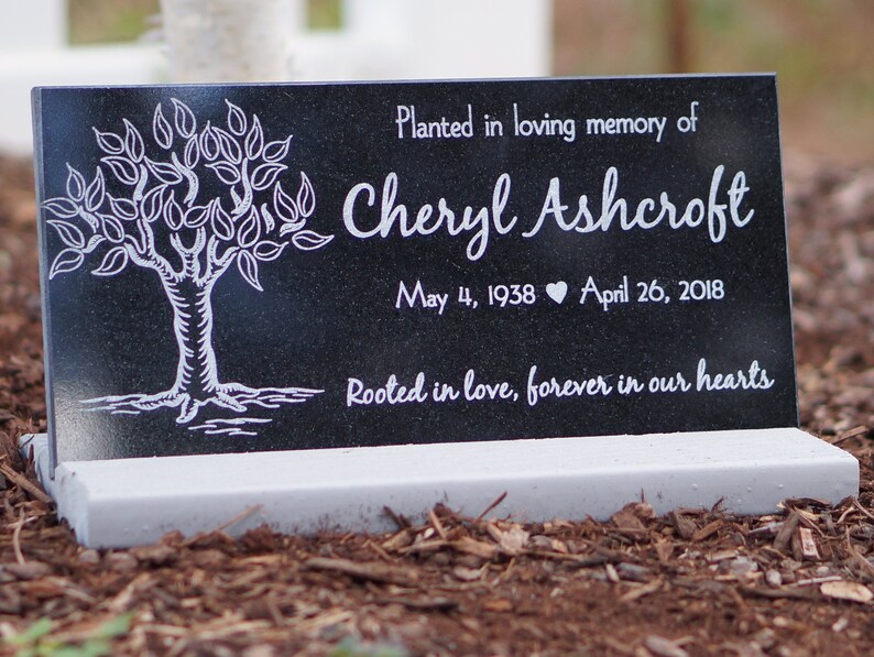 Tree Planting Memorial Plaque Engraved Granite Customized for - Etsy Tree Planting Memorial Plaque Engraved Granite Customized for - Etsy