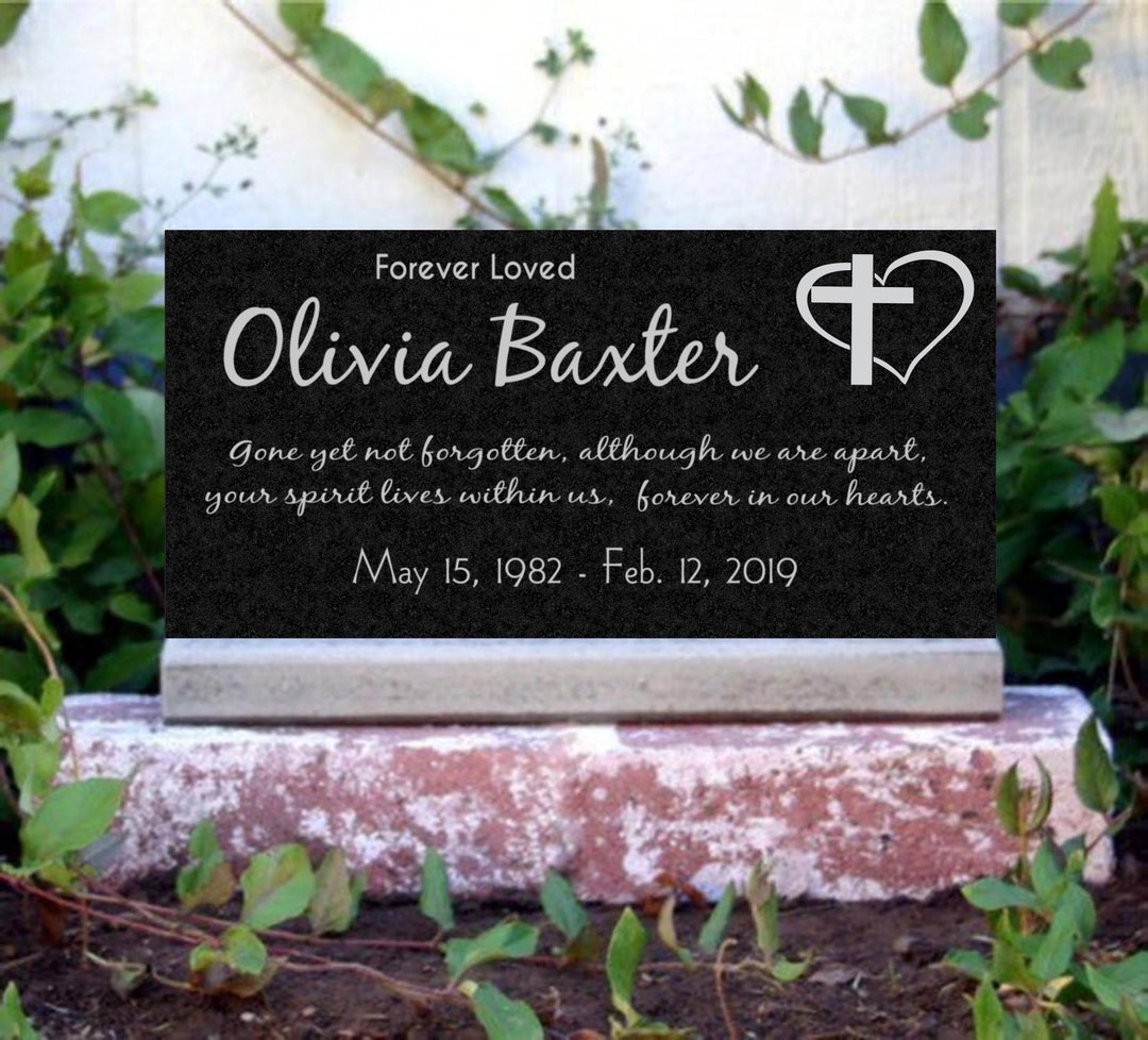 Custom Engraved Granite Memorial Stone With Base - Indoor/outdoor - Etsy