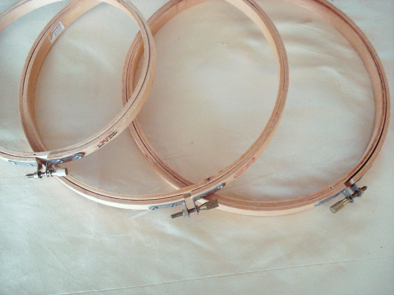 Vintage Round Wooden Needlepoint Needlework Hoops Sizes 10 1/4, 8, 6 ...