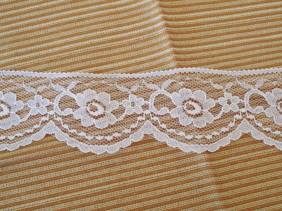 Embellishments 2 1/8 yards x 6.5 wide White Lace Netting Trim Beautiful ...