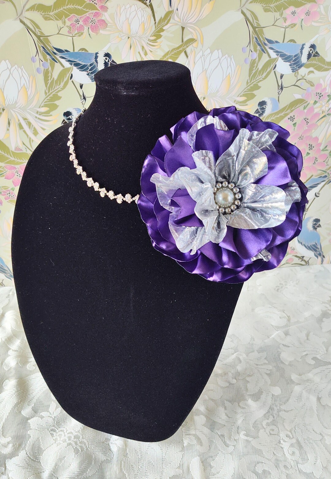 Purple Satin and Silver Lame Corsage - Etsy