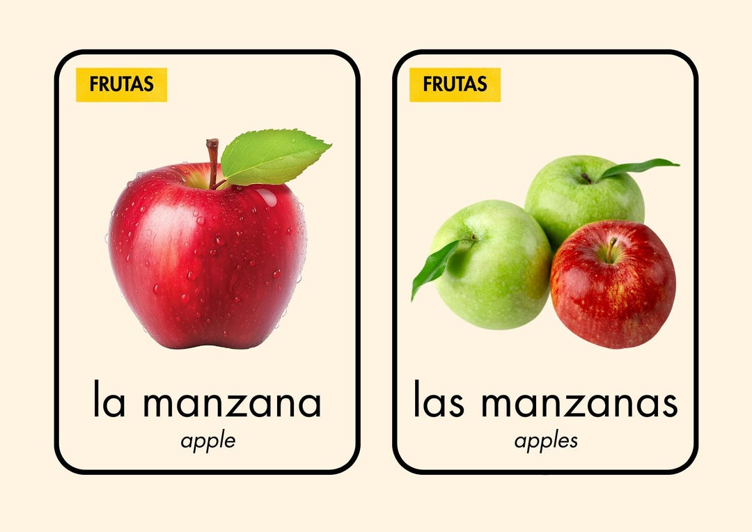Spanish Fruit Flashcards • Real Photos • Printable Vocabulary Cards ...