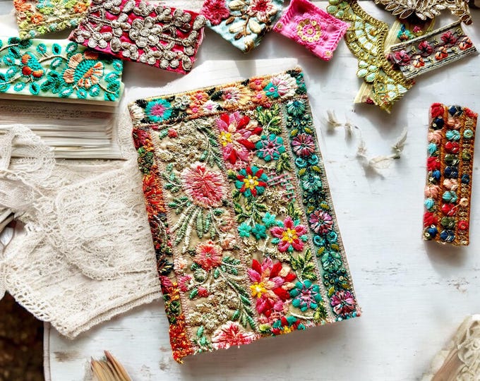 Sari Fabric Remnants, Assorted Brocade Scraps for DIY Junk Journal ...