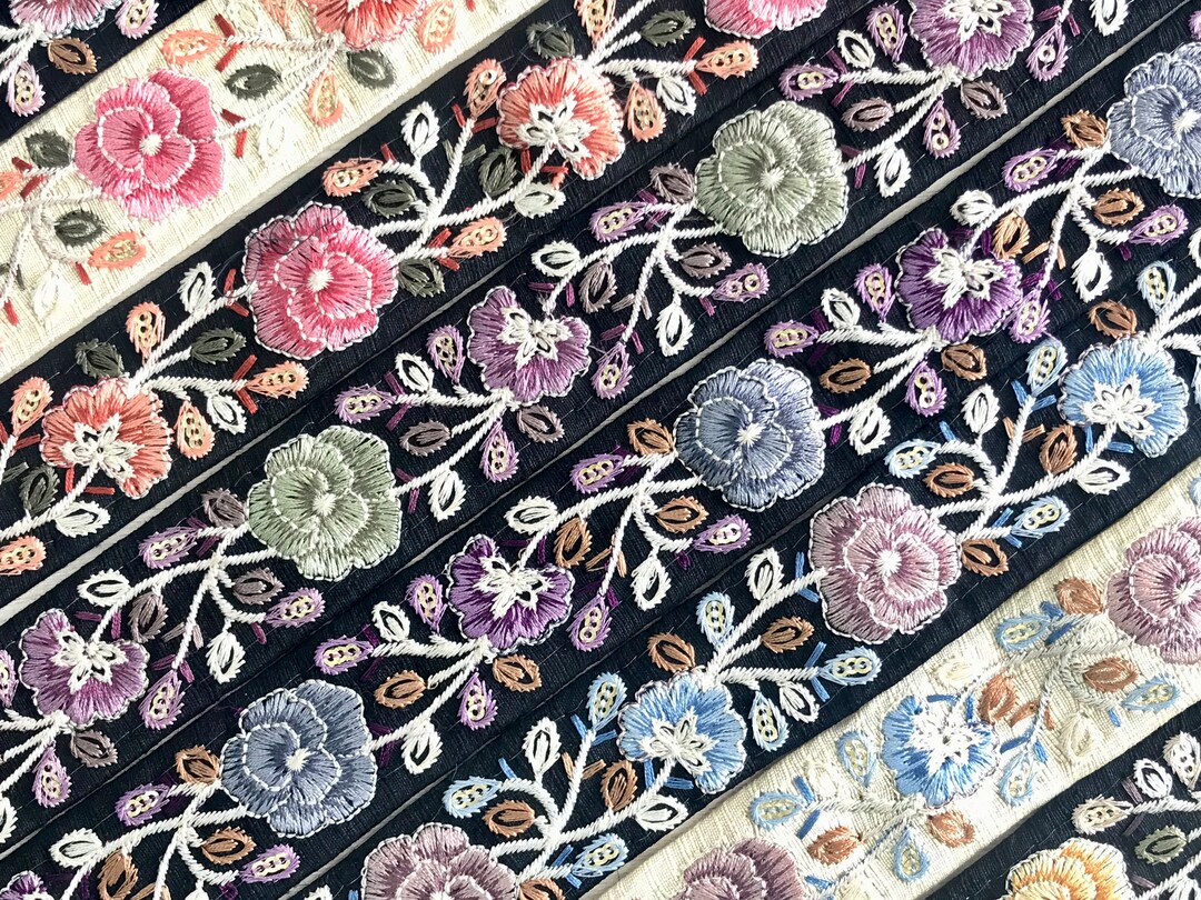 Cinta de adorno de tela Sari bordada para ropa boho-Vestido de novia ...