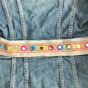 Beige Organza Fabric Trim-multi Colour Embroidered Real Mirror Sari ...