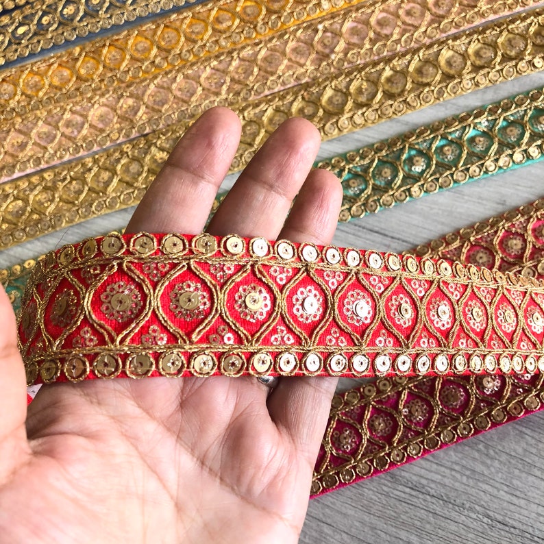 Sari Fabric Indian Trim Sari Silk Fabric Trim-embroidered - Etsy