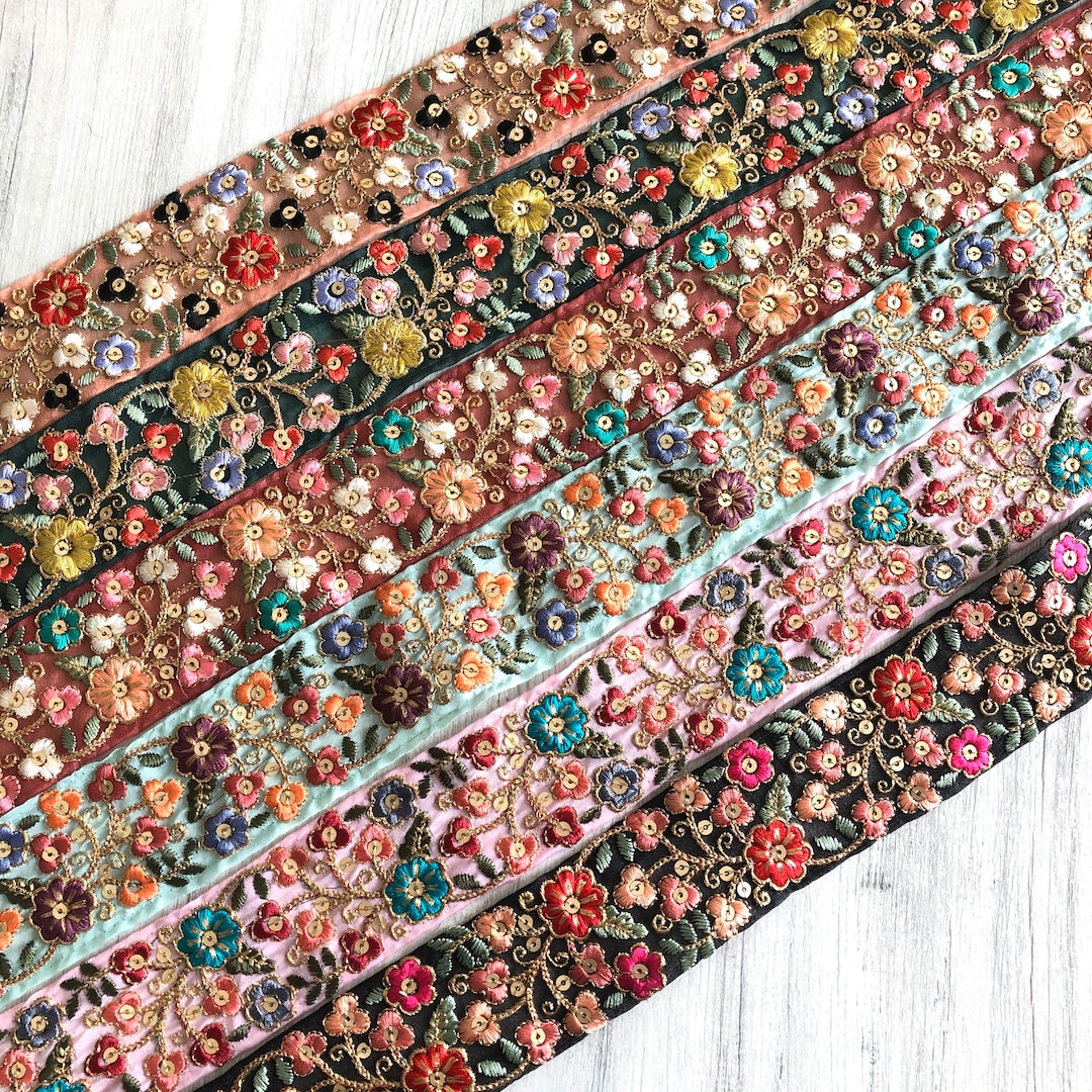 Multi-colored Bohemian Fabric Trim-art Quilt Table - Etsy