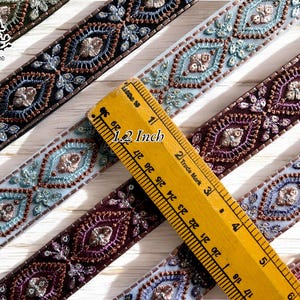 Net Fabric Saree Border Indian Lace Trim by the Yard, Sari Fabric Trim ...