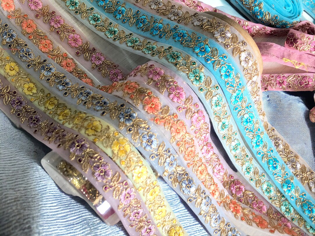 Net Fabric Embroidered Net Fabric Lace-silk Sari Fabric-dupattas-quilt ...