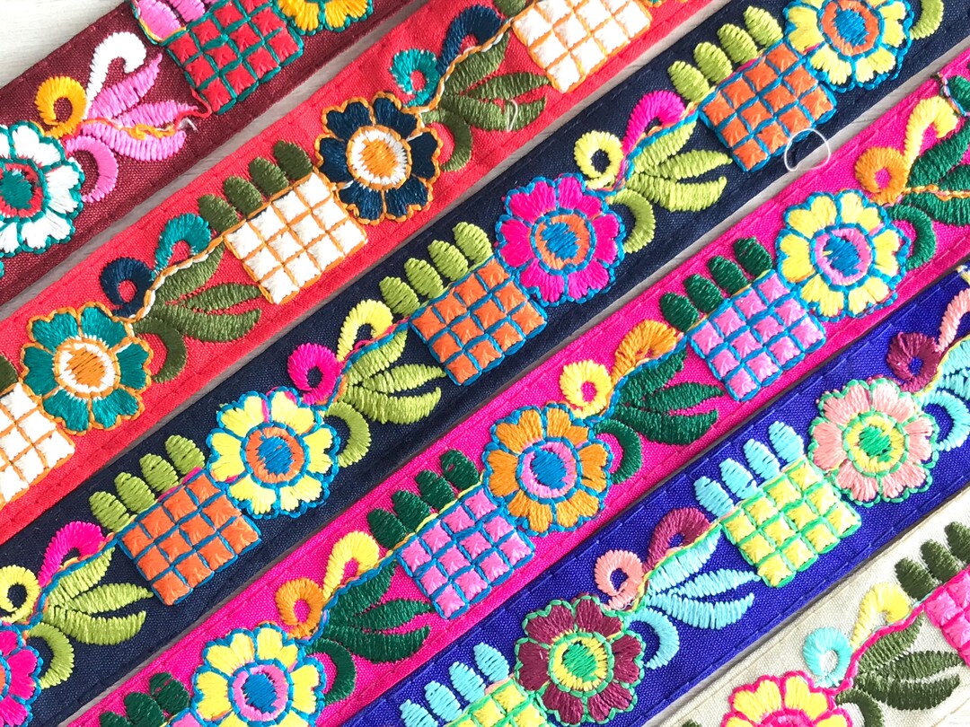 Embroidered Indian Trim by the Yard Indian Fabric Trim Sari Border ...