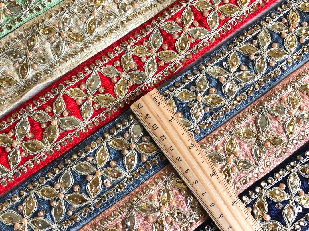 Saree Border Fabric Indian Trim Sari Silk Fabric - Etsy