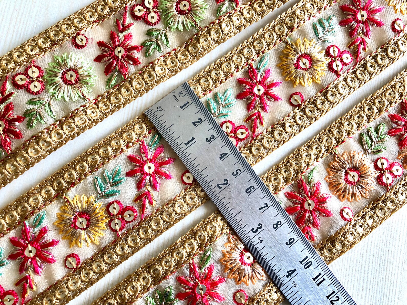 Embroidered Indian Organza Trim indian Fabric Trim Sari - Etsy
