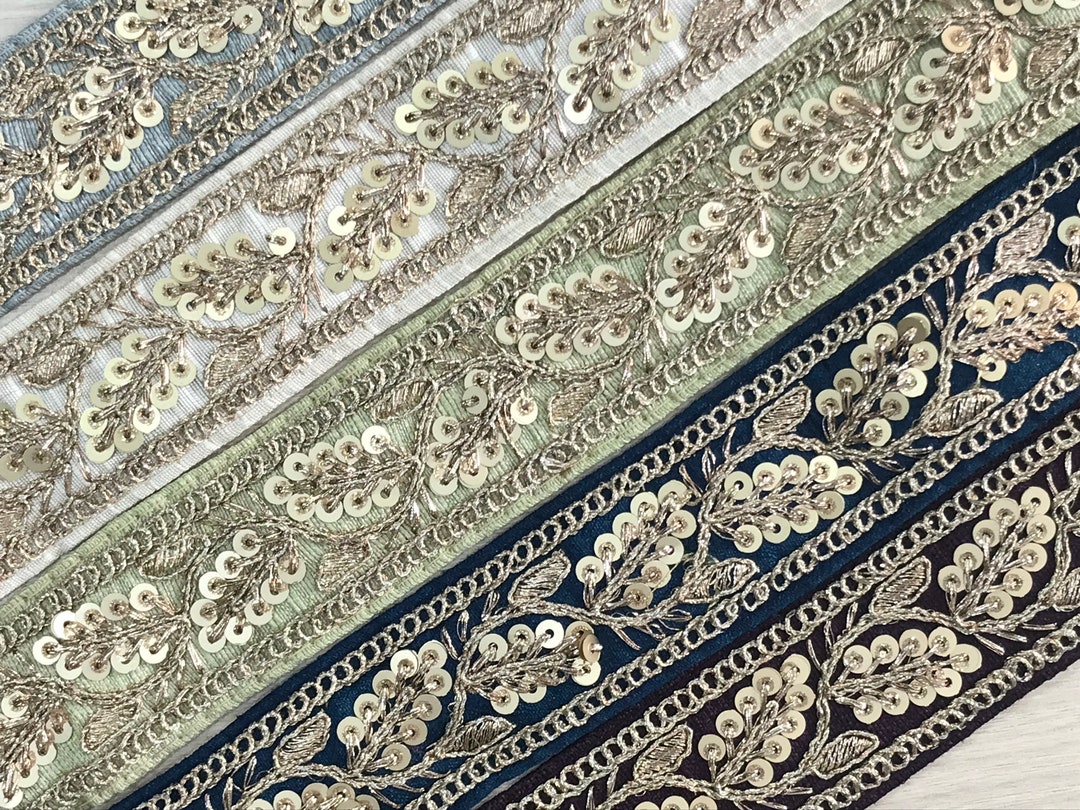 Sari Fabric Trim-multi Colour Embroidered Saree Border Trim for ...