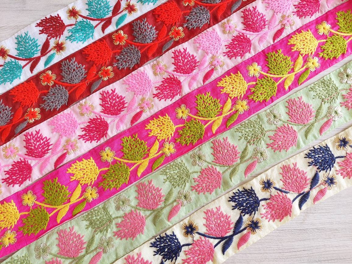 Saree Border fabric Indian trim Sari Fabric Trim Embroidered | Etsy