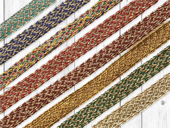 1 Yard Braided Fabric Trim-yellow and White Fabric Ribbon | Etsy