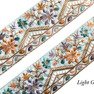 Sari Fabric Indian Trim, Sari Silk Fabric Trim-embroidered Trim, Sari ...