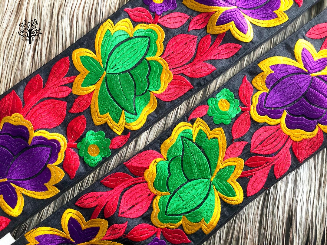 Saree Border Indian Lace Trim by the Yard, Embroidered Ribbon Sari ...