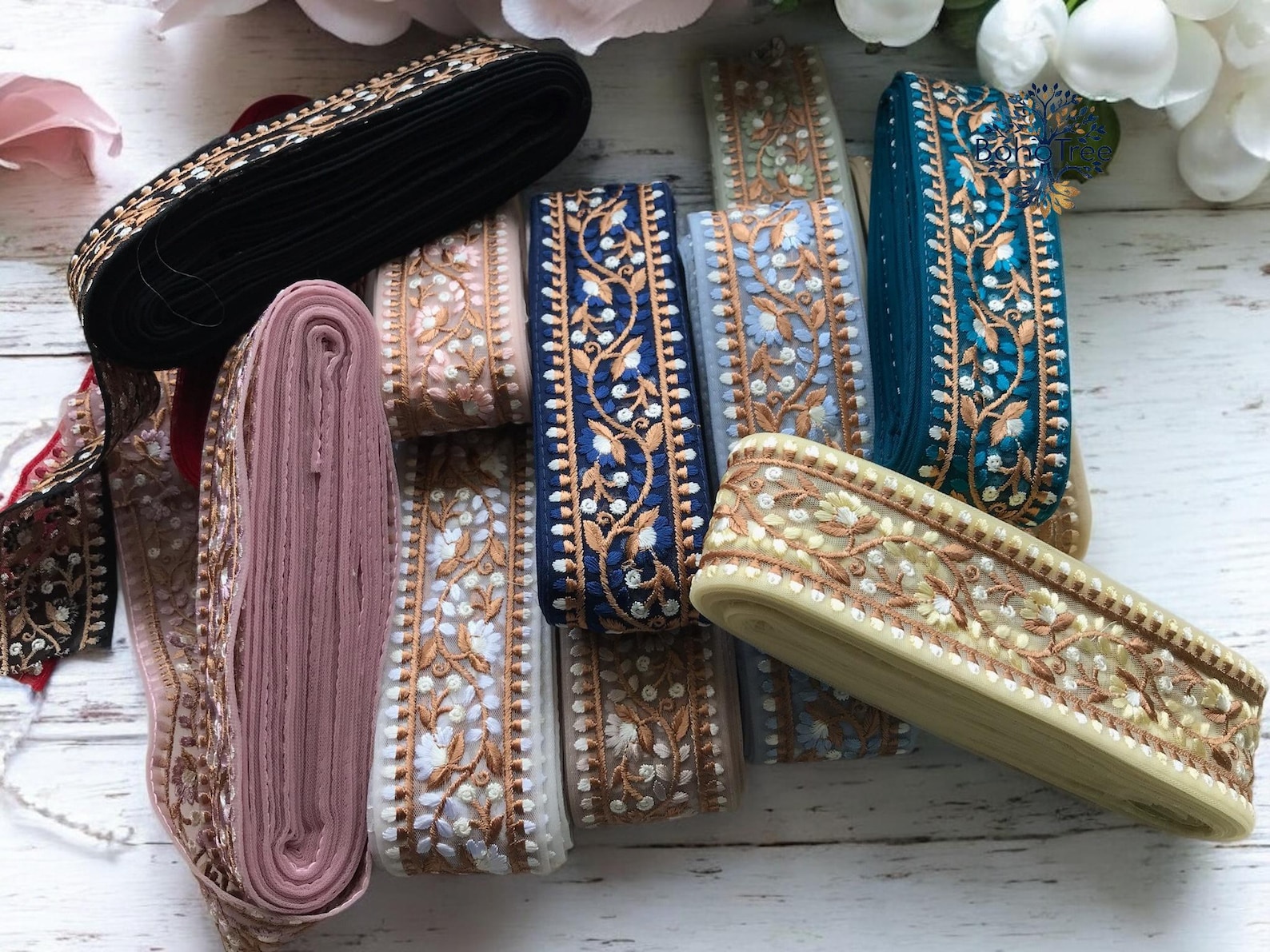 Net Fabric Saree Border Indian Lace Trim by the Yard, Sari Fabric Trim ...