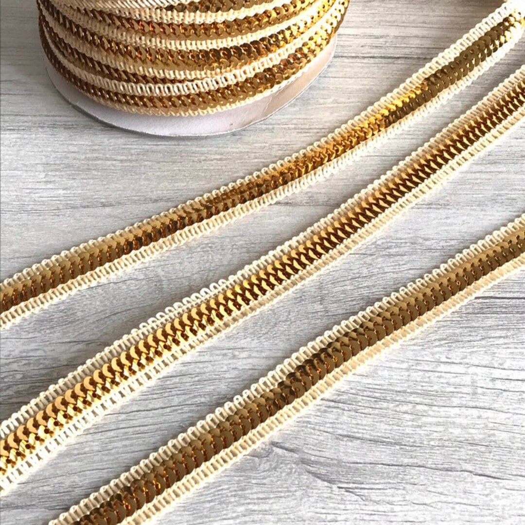 Sequins Trim Indian Lace Trim by the Yard, Saree Border Trim, Sari ...