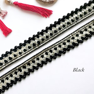 Beaded Indian Lace Trim by the Yard, Holiday Decorations Ribbon Sari ...