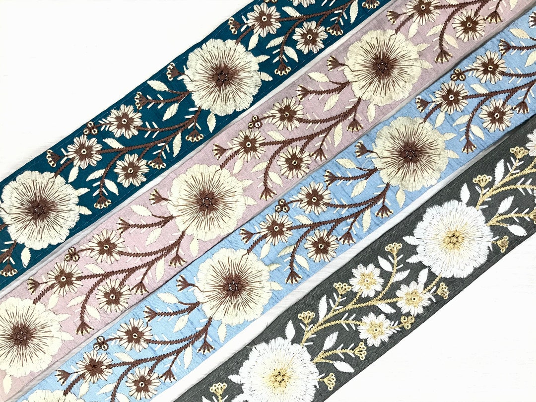 Saree Border Indian Lace Trim by the Yard, Embroidered Trim Sari Fabric ...