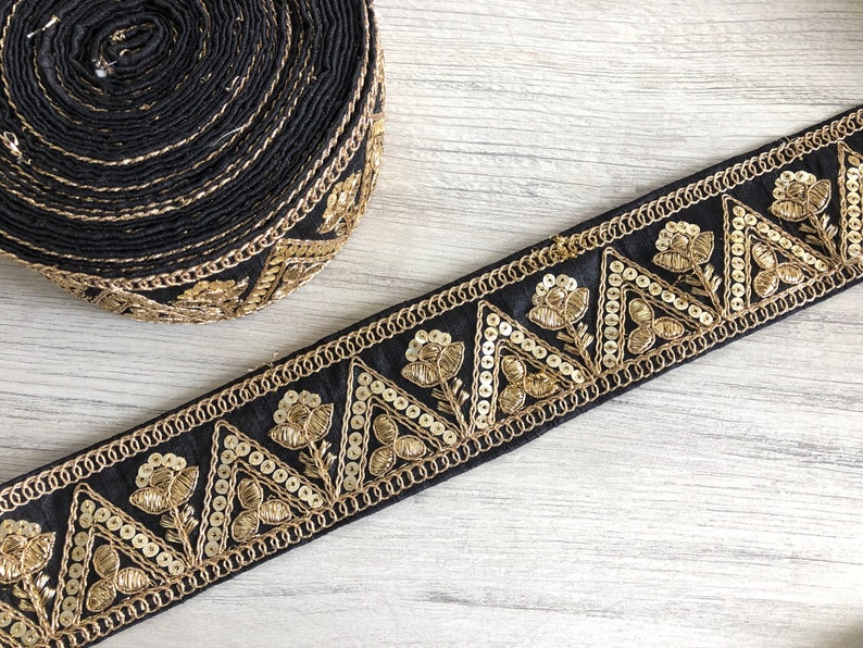 Embroidered Indian Trim by the Yard Indian Fabric Trim Sari | Etsy