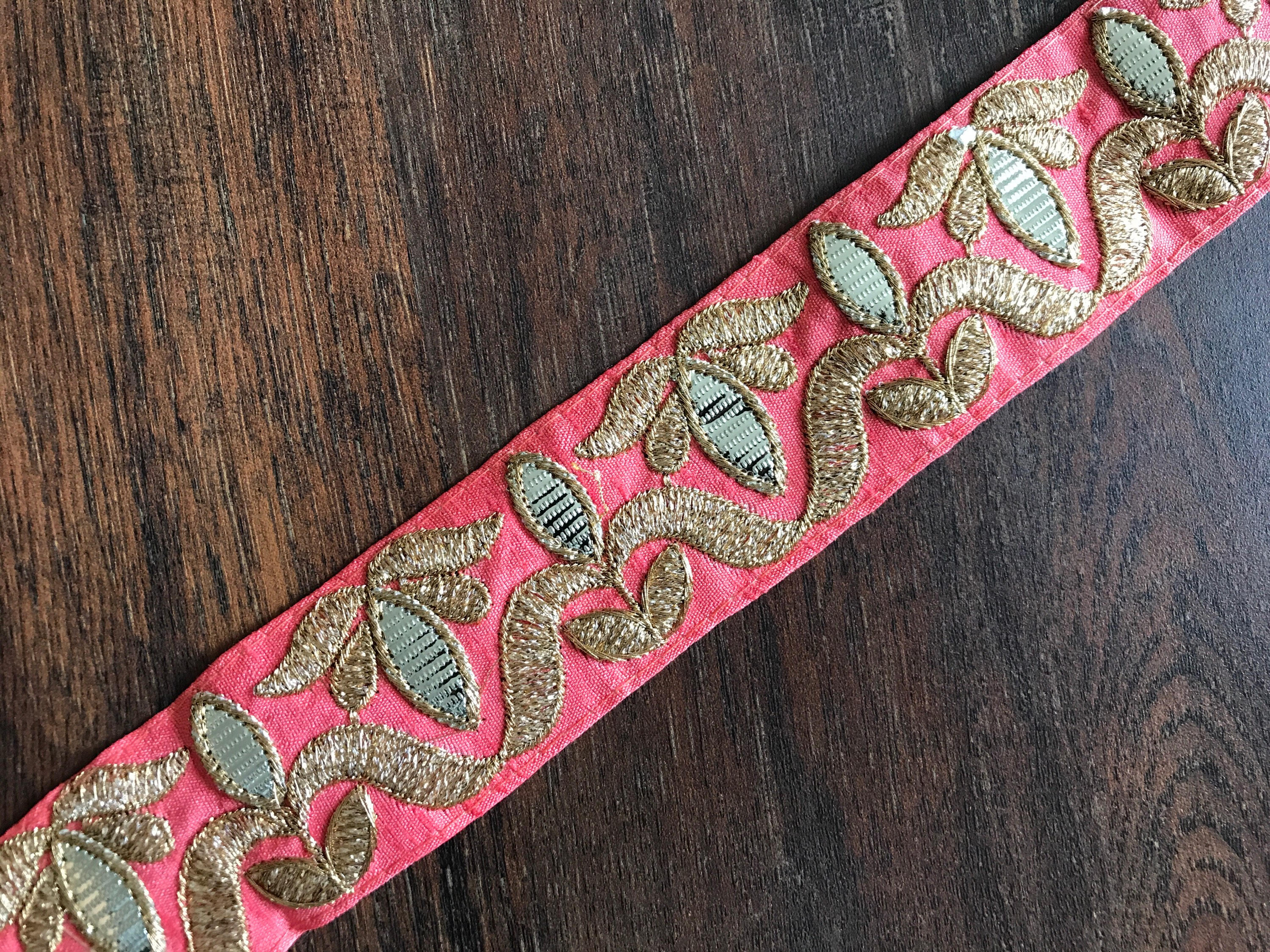 Silk Fabric Trim-Multi Colour Embroidered Sari Border-Silk | Etsy