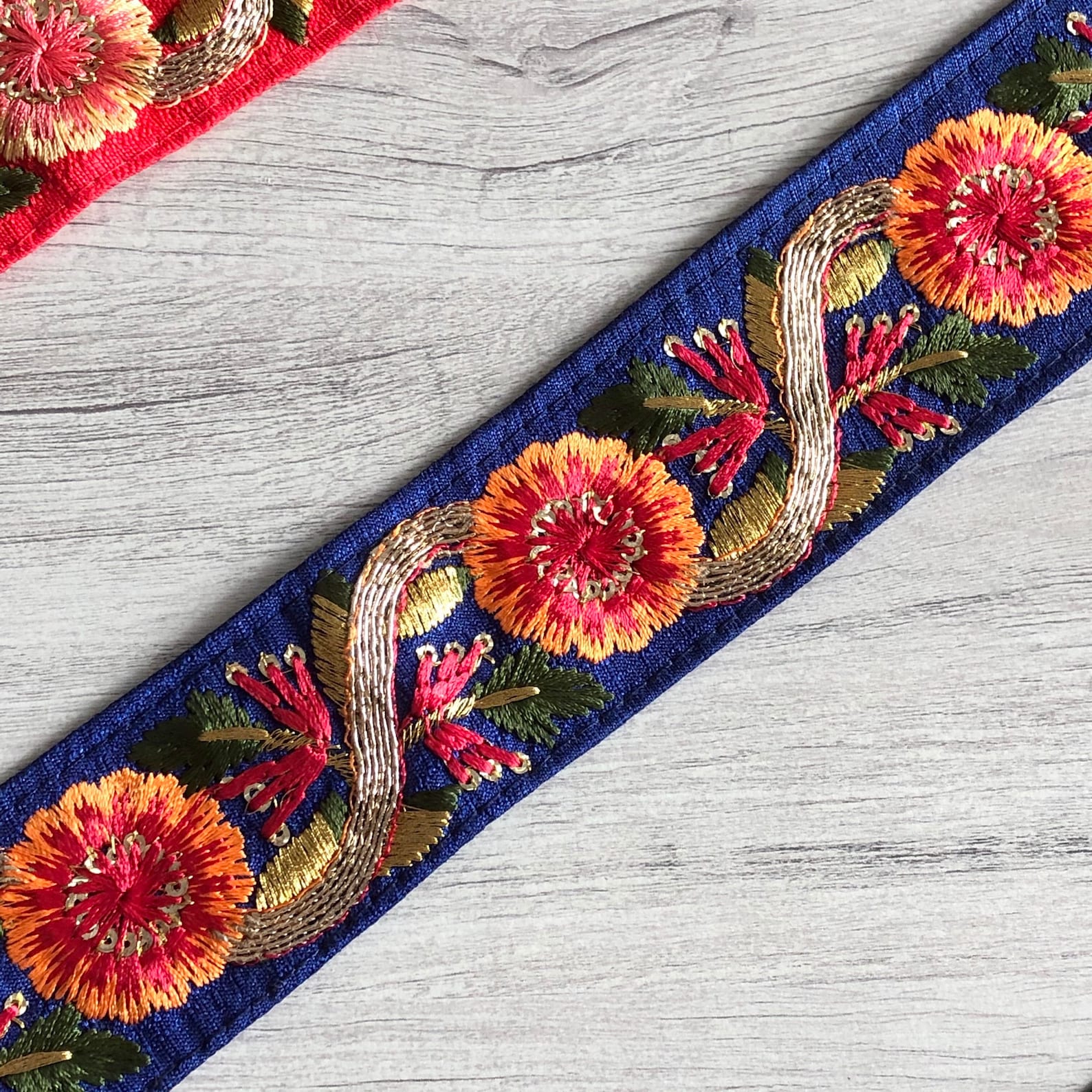 Embroidered Indian Trim by the Yard Indian Fabric Trim Sari | Etsy