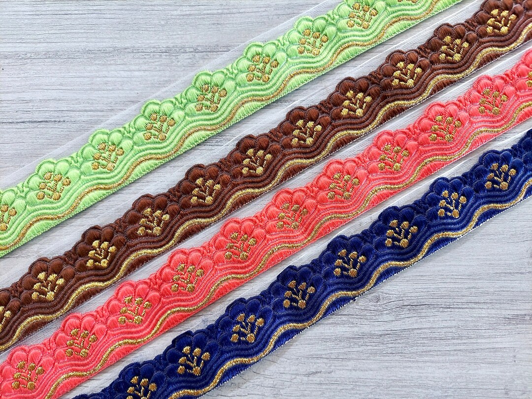 Brocade Fabric Trim-woven Jacquard Fabric Trim-brocade Sari - Etsy