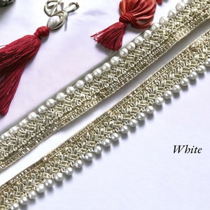 Beaded Indian Lace Trim by the Yard, Holiday Decorations Ribbon Sari ...