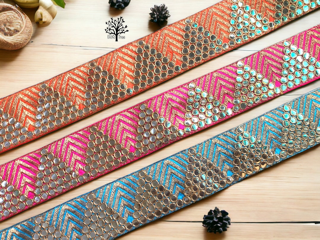 Saree Border Indian Lace Trim by the Yard, Embroidered Ribbon Sari ...