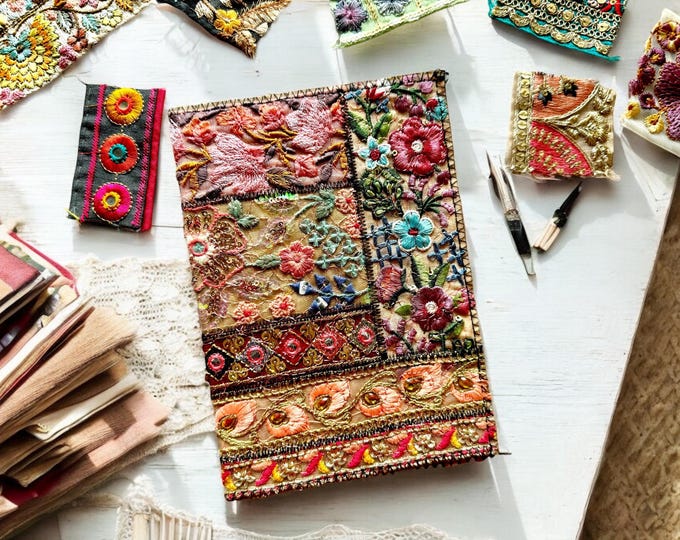 Sari Fabric Remnants, Assorted Brocade Scraps for DIY Junk Journal ...