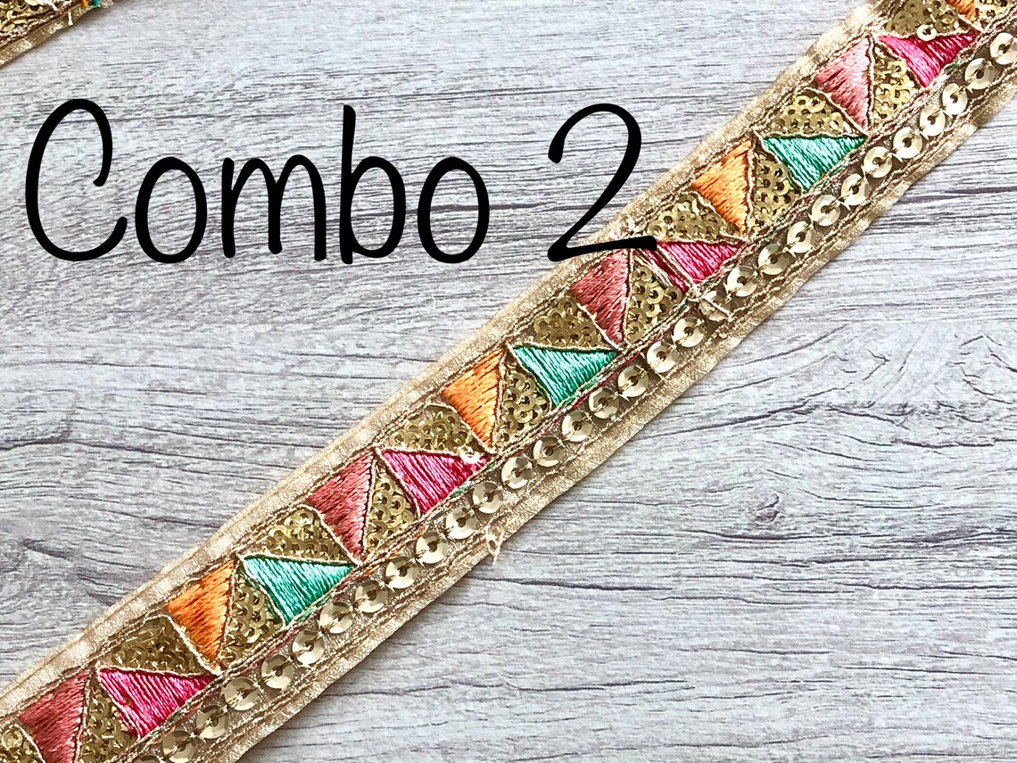 Sari fabric Indian trim Sari Silk Fabric Trim-Embroidered | Etsy