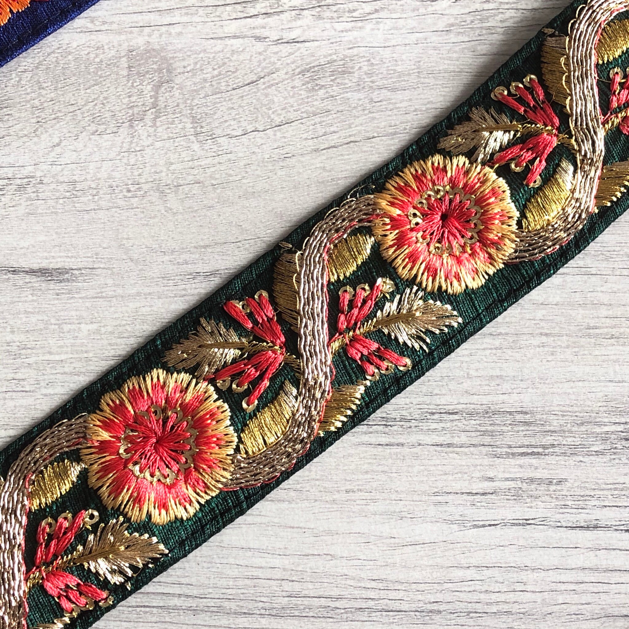 Embroidered Indian Trim By The Yard Indian Fabric Trim Sari | Etsy