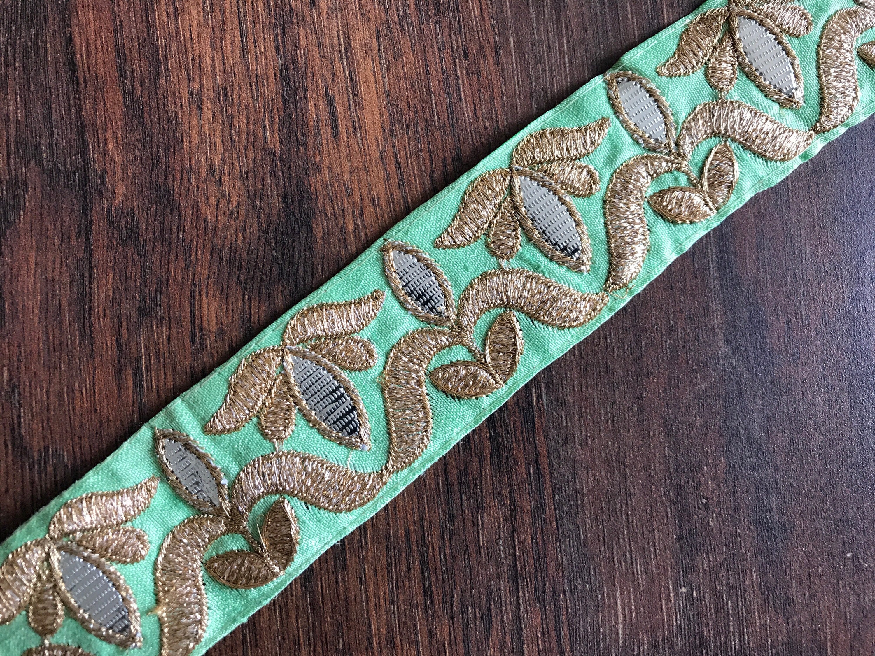 Silk Fabric Trim-Multi Colour Embroidered Sari Border-Silk | Etsy