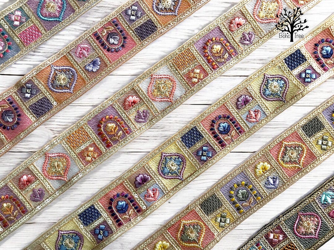 Net Fabric Saree Border Indian Lace Trim by the Yard, Sari Fabric Trim ...