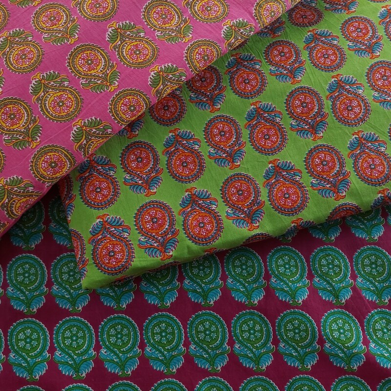 Hand Printed Fabric - Etsy