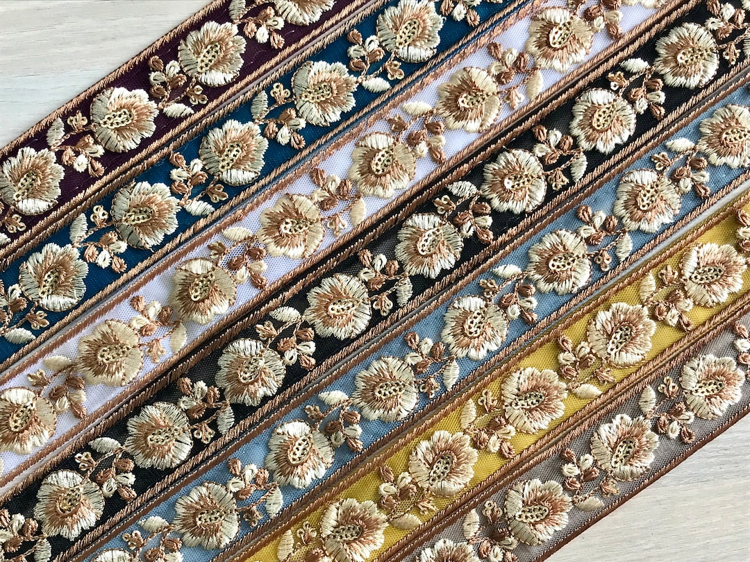 Net Fabric Saree Border Indian Lace Trim by the Yard, Sari Fabric Trim ...