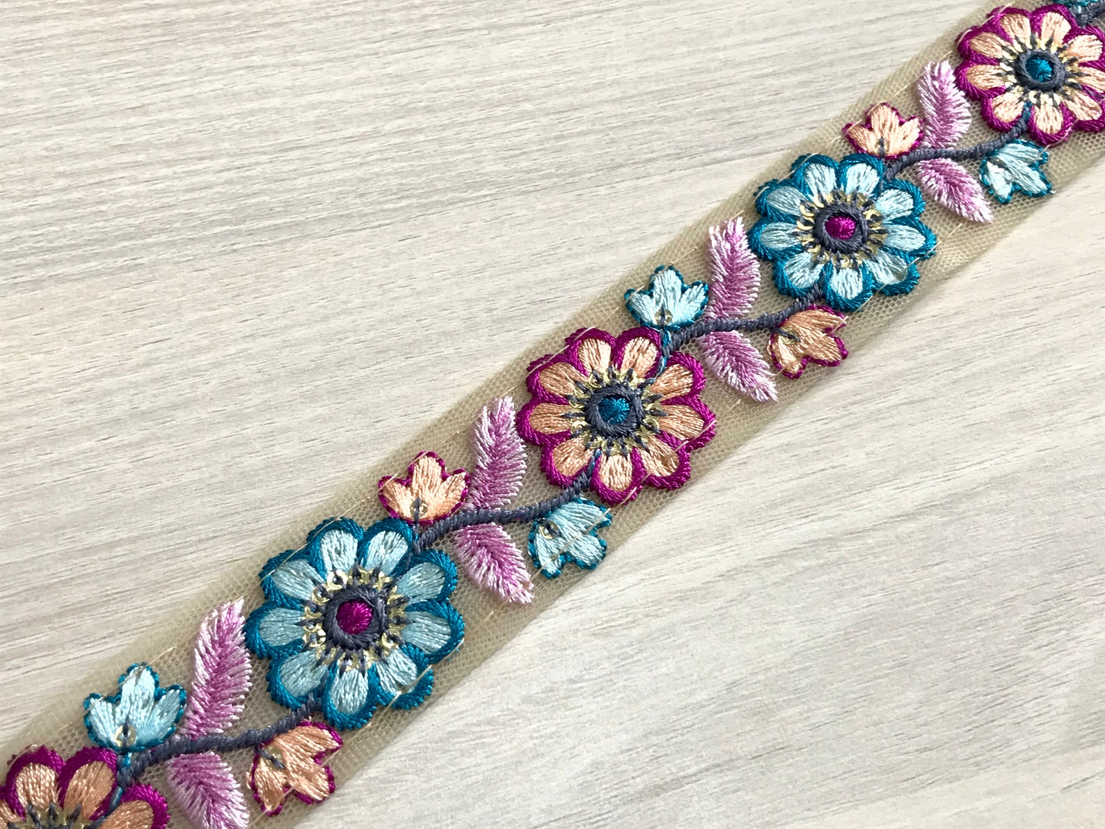 Sari Fabric Trim Multi Colour Embroidered Saree Border for - Etsy