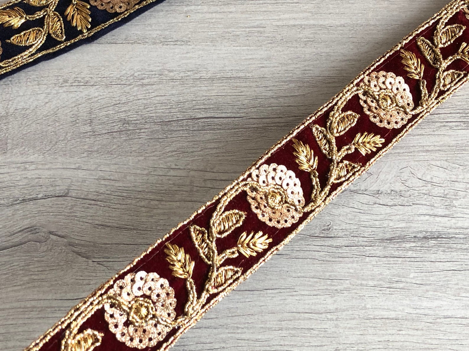 Sari Fabric Indian Trim Sari Velvet Fabric Trim Embroidered | Etsy