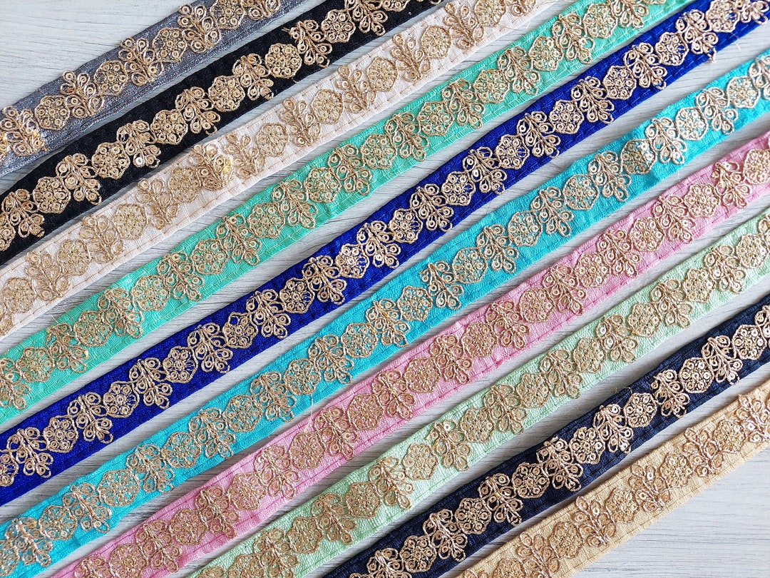 Indian Laces, Sari Borders, India Trims, Boho, Silk Saree Laces ...
