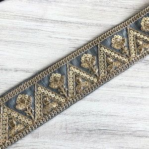 Embroidered Indian Trim by the Yard Indian Fabric Trim Sari Border ...