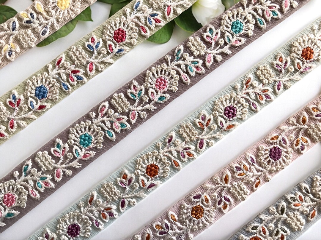 Net Fabric Saree Border Indian Lace Trim by the Yard, Sari Fabric Trim ...